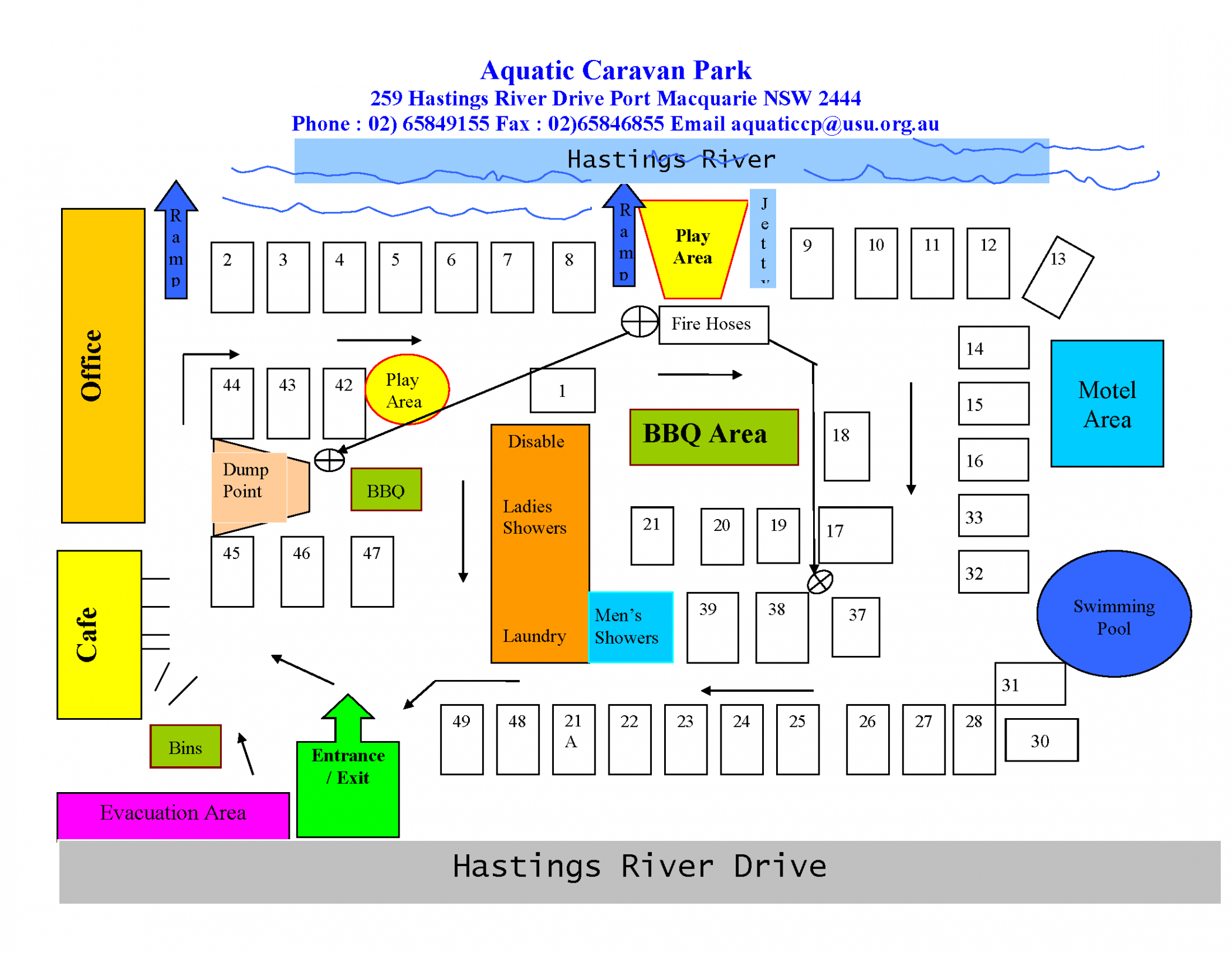 Riverside Caravan Park map | Riverside Resort @ Port