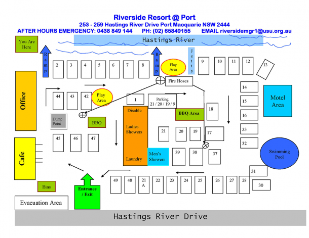 Caravan Park map | Riverside Resort @ Port